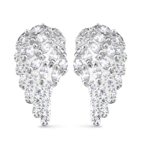 Mini Angel Wing Earrings Silver Amanda Blu