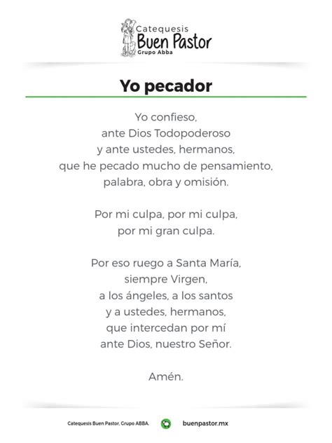Oración Del Yo Pecador Pdf
