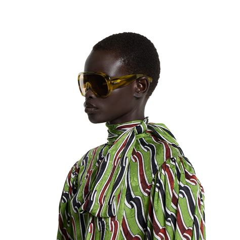 Rectangular Frame Sunglasses In Green Tortoiseshell Gucci® Tr