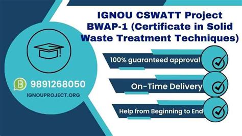 Ignou Cswatt Project Bwap 1 Certificate In Solid Waste Treatment