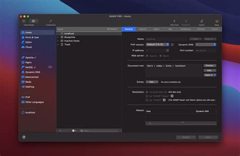 mamp server start page modelryte