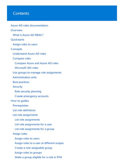 Azure Ad Roles Documentation Pdf Microsoft Azure Share Point