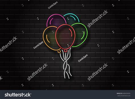 Vector Realistic Isolated Neon Sign Balloons Stock Vector Royalty Free