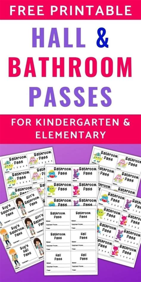 Free Printable Bathroom Passes Hall Pass Printables Bathroom Pass