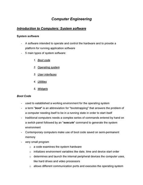 Introduction To Computers System Software Computer Engineering