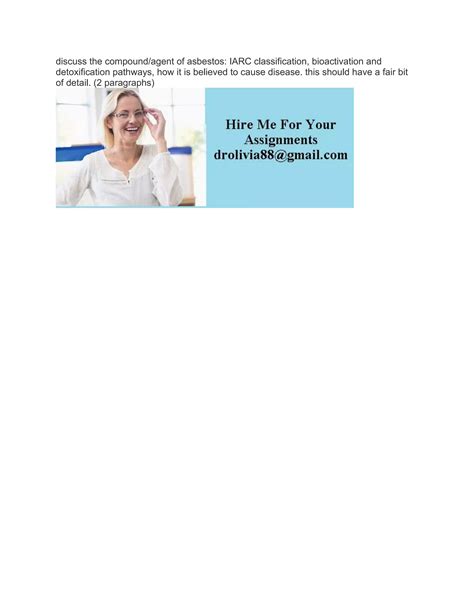 Discuss The Compound Agent Of Asbestos Iarc Classification Bioactiva