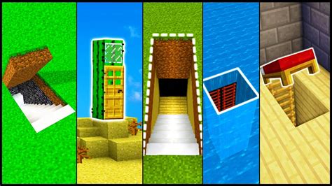 5 Minecraft Secret Base Entrances Build Hacks And Ideas Easy