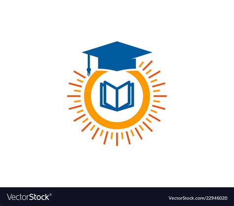 School Sun Logo Icon Design Royalty Free Vector Image