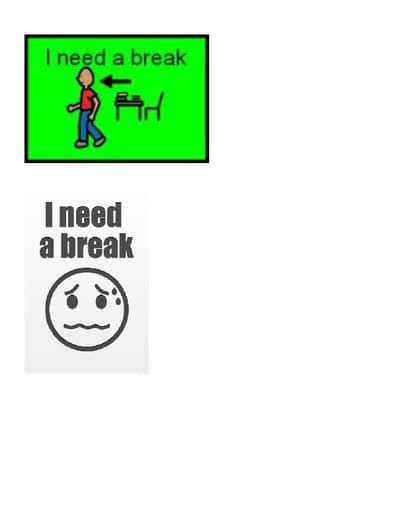 5 Break Card Visuals Manding For A Break Aba Speech By Aba Resource Shop