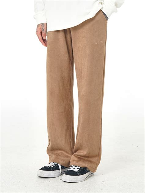 Rappeye Suede Slit Trousers Spring And Autumn Men And Women Loose Trousers Sports Sweatpants
