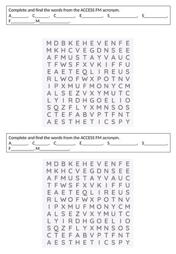 Access Fm Starter Teaching Resources