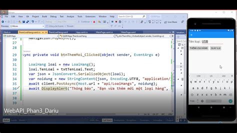Tương Tác Với Dữ Liệu Sql Server Trên Xamarinforms Qua Web Api Phần 1 Youtube