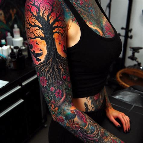 Tree Sleeve Your Own Tattoo Design Custom Designs Crafted For
