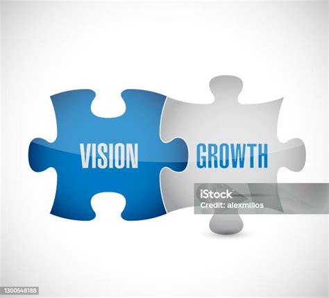 Vision And Growth Puzzle Pieces Illustration Stock Illustration