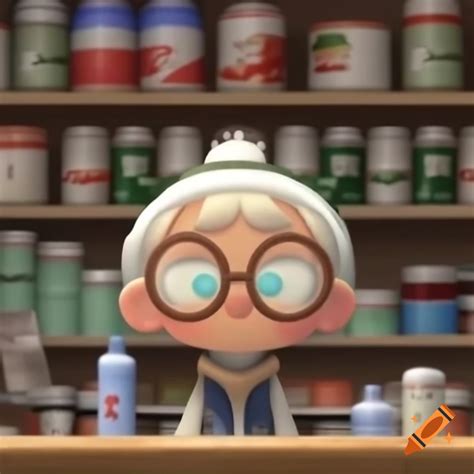 Chibi Style Female Vendor With Bandana And Eye Patch In Shop On Craiyon