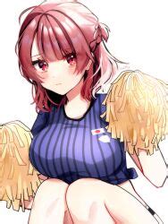 Teieri Anri Blue Lock Girl Blue Ribbon Blush Dress Kneeling Long Hair Pink Eyes Red