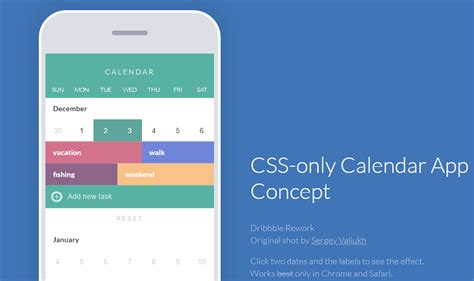20 Css Calendar Examples Inspiration Design Onaircode