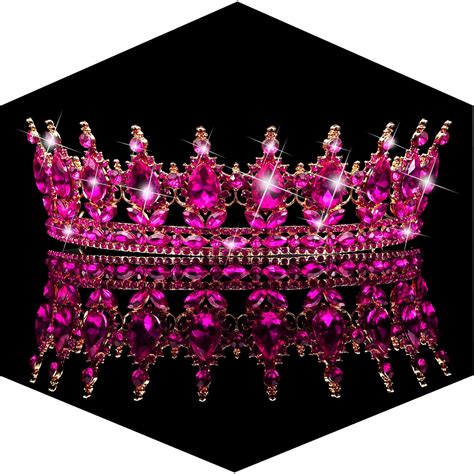 Tobatoba Hot Pink Tiaras And Crowns For Women Crystal