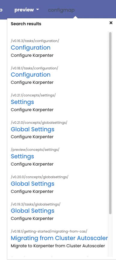 Docs Search Should Return Newer Docs Versions First · Issue 3172 · Aws