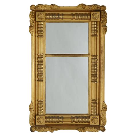 Antique American Empire Classical First Finish Wall Mirror C1840 For