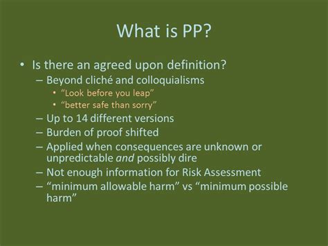 Precautionary Principle Precautionary Principle