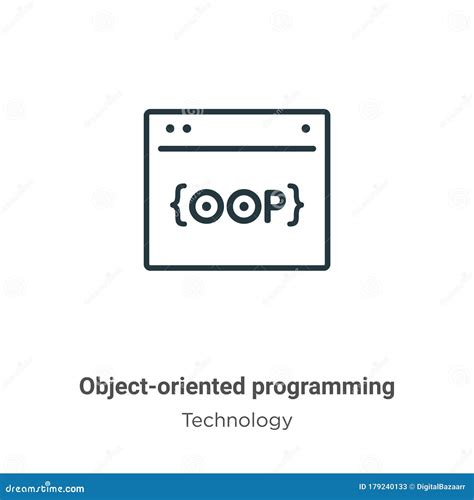 Object Oriented Programming Outline Vector Icon Thin Line Black Object