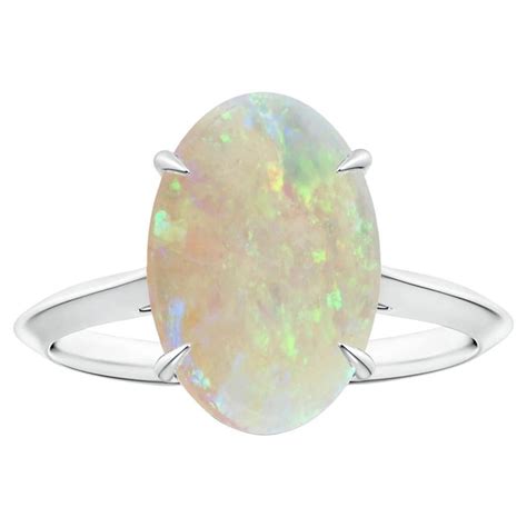 Customizable Claw Set Gia Certified Natural Solitaire Oval Opal Ring In