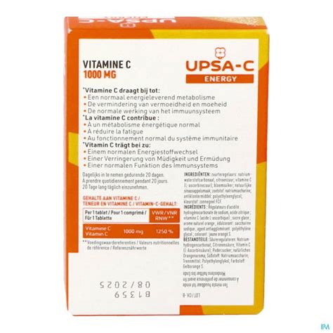 Upsa C Energy 1000 Mg Comprimés Effervescent 20 Vitamine C