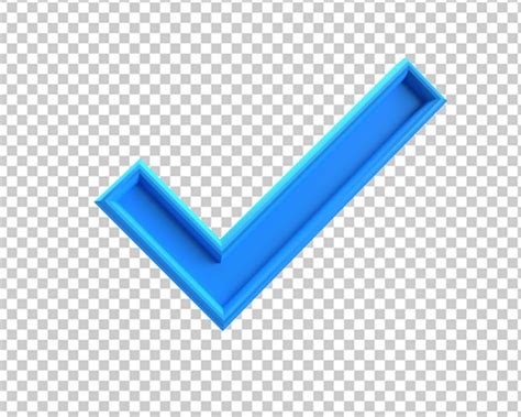 Premium Psd Right Check Blue Mark Icon 3d Render