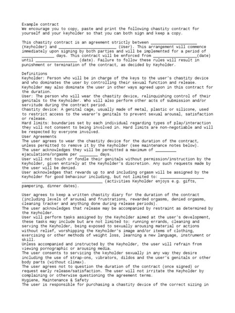 Example Contract Pdf Human Sexuality Mammalian Sexuality