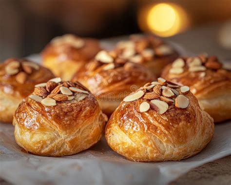 Mini Bostock Pastries Almond Brioche Commercial Photo Stock