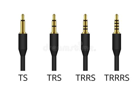 Audio Jack Plug Ts Trs Trrs And Trrrs Connectors Stock Vector Illustration Of Trrrs Jack