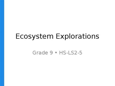 Science Grade 9 Ecosystem Explorations Grade 9 Lesson Powerpoint