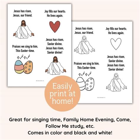 Jesus Has Risen Song Chart By Come Follow Me Fhe Tpt