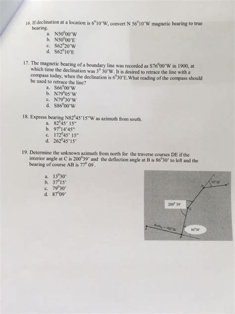 Solved If Declination At A Location Is 6 Degree 10w Convert