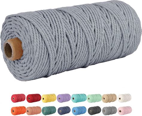 Bobina Macrame Jiamore Bumbac Gri 3 Mm X 100 M Chilipirul Zilei