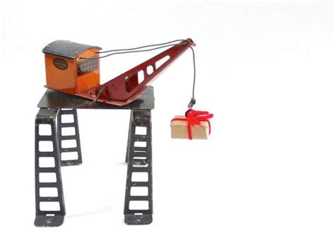 Vintage Boom Crane Marx Tin Toy Derrick Loader Model Railroad