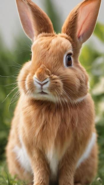 Premium Photo Beautiful Ginger Rabbit On A White Background