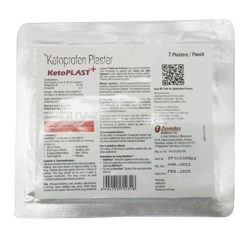Buy Ketoplast 20mg 7s Plaster Best Price Online