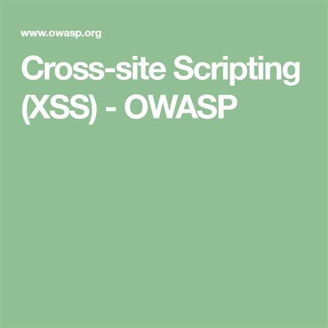 Cross Site Scripting Xss Owasp Script Cross Tutorial