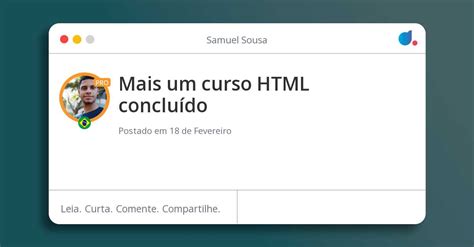 Mais um curso HTML concluído