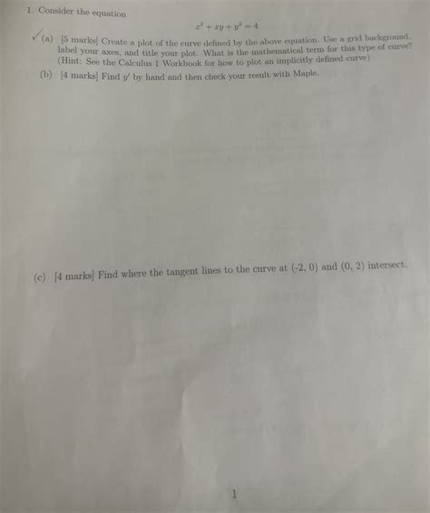 Solved Consider The Equationx2xyy24b 4 ﻿marks ﻿find