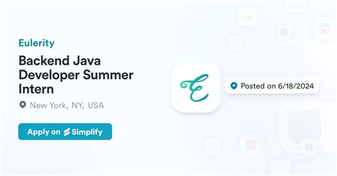 Backend Java Developer Summer Intern Eulerity Simplify Jobs