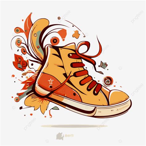 신발을 신다 노란색 꽃과 운동화 벡터 만화 상표 클립 아트 Png 일러스트 및 벡터 에 대한 무료 다운로드 Pngtree