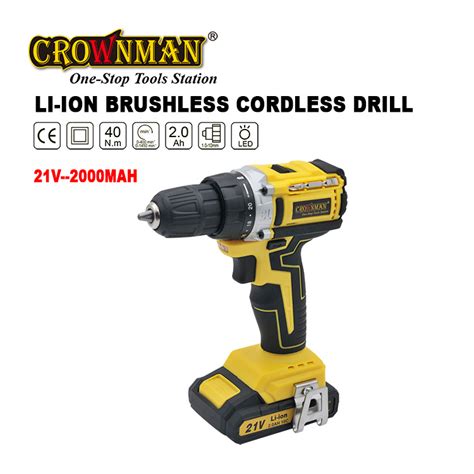Crownman Power Tools 21v 40n M 10mm Chuck Li Ion Brushless Cordless