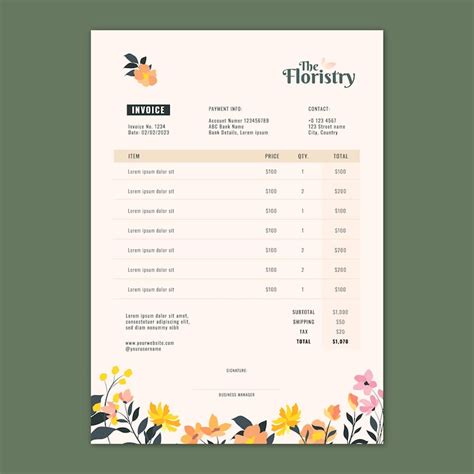 Flower Business Invoice Images Free Download On Freepik