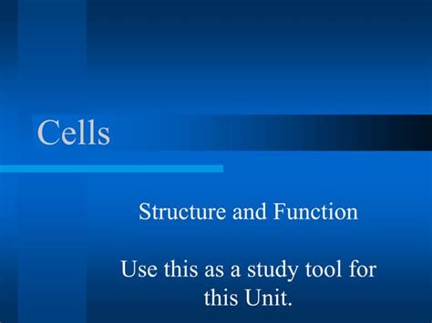 Cells Structure And Functionpptpptx