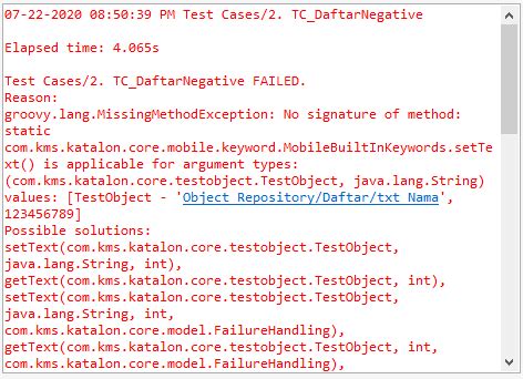 How To Solve No Signature Of Method Error In SetText Keyword For Looping Function Katalon