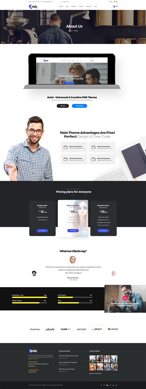 Ariel Multi Purpose Psd Template By Wphobby Themeforest