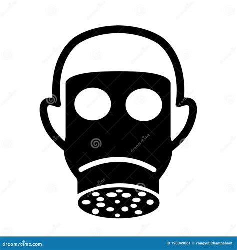 Respiratory Protection Black Icon Vector Illustration Isolated On